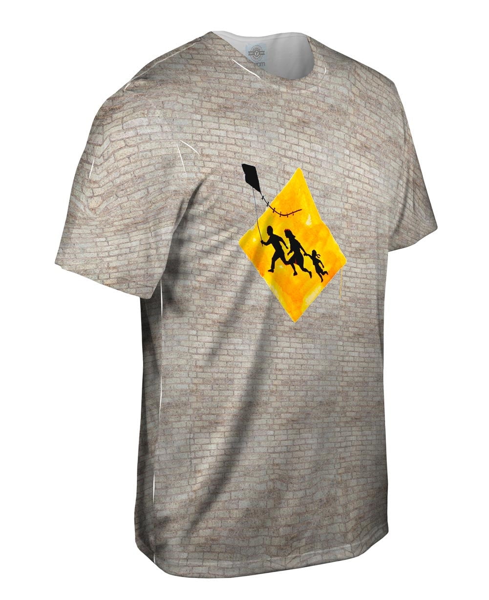 Graffiti Banksy Family Kite Flying Mens T-Shirt All Over Print ...