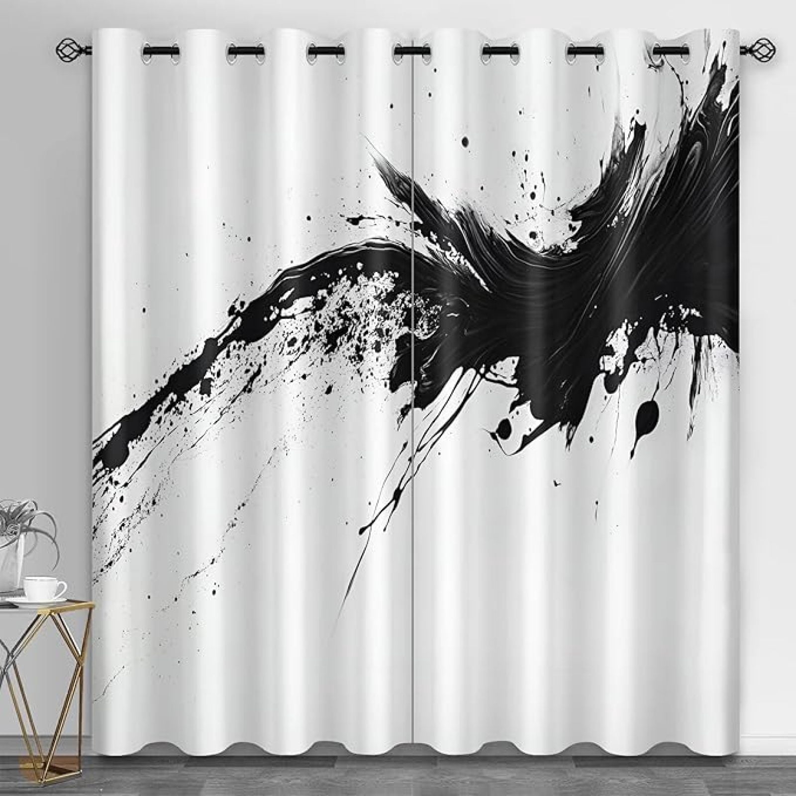 Graffiti Blackout Curtains For Girls Boys Home Decor, Black Graffiti ...