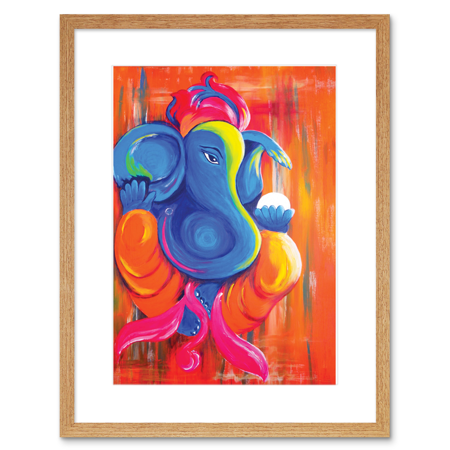 Graffiti Blue Elephant Framed Wall Art Print - Walmart.com