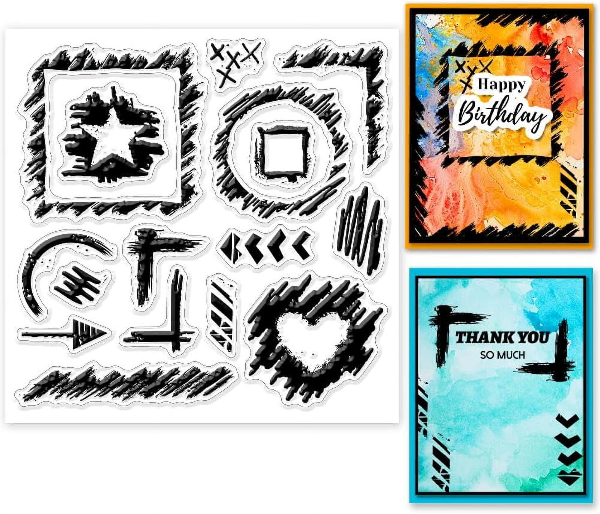 Graffiti Border Clear Stamps for Card Making Broken Textures Silicone ...