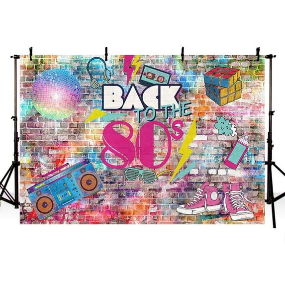 Graffiti Brick Wall Disco Back To 80s Party Musical Photography ...