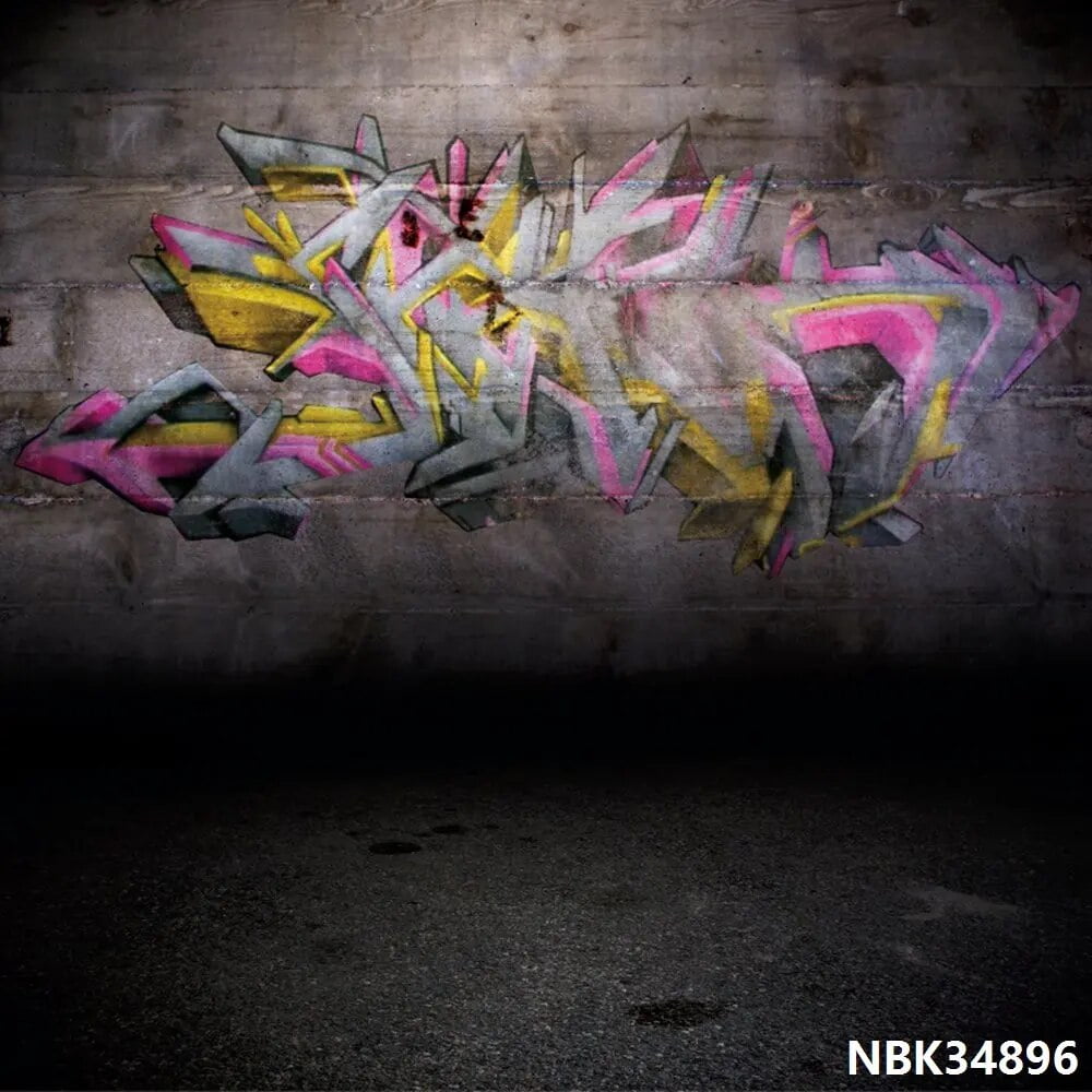 Graffiti Brick Wall Floor Photo Backdrop Colorful Painting Baby Portrait Photography Backgrounds ...