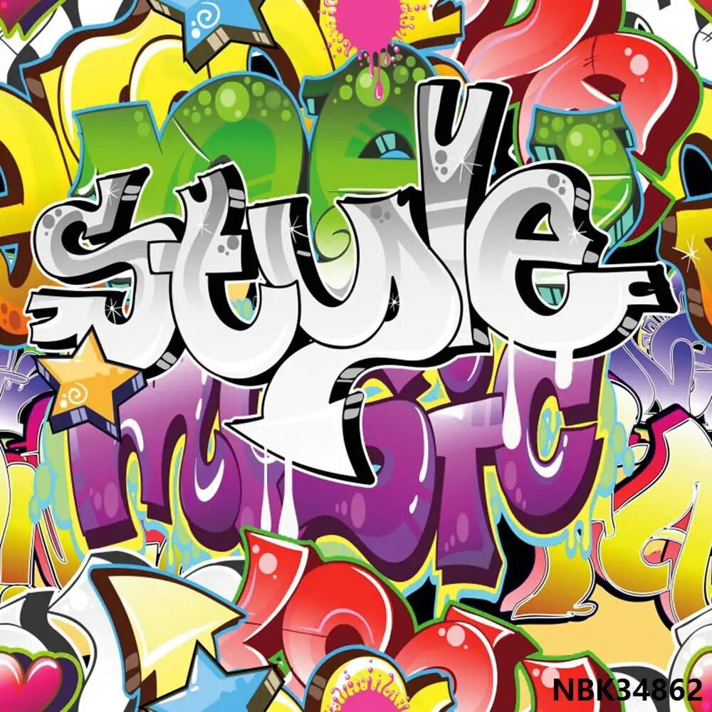 Graffiti Brick Wall Floor Photo Backdrop Colorful Painting Baby Portrait Photography Backgrounds ...