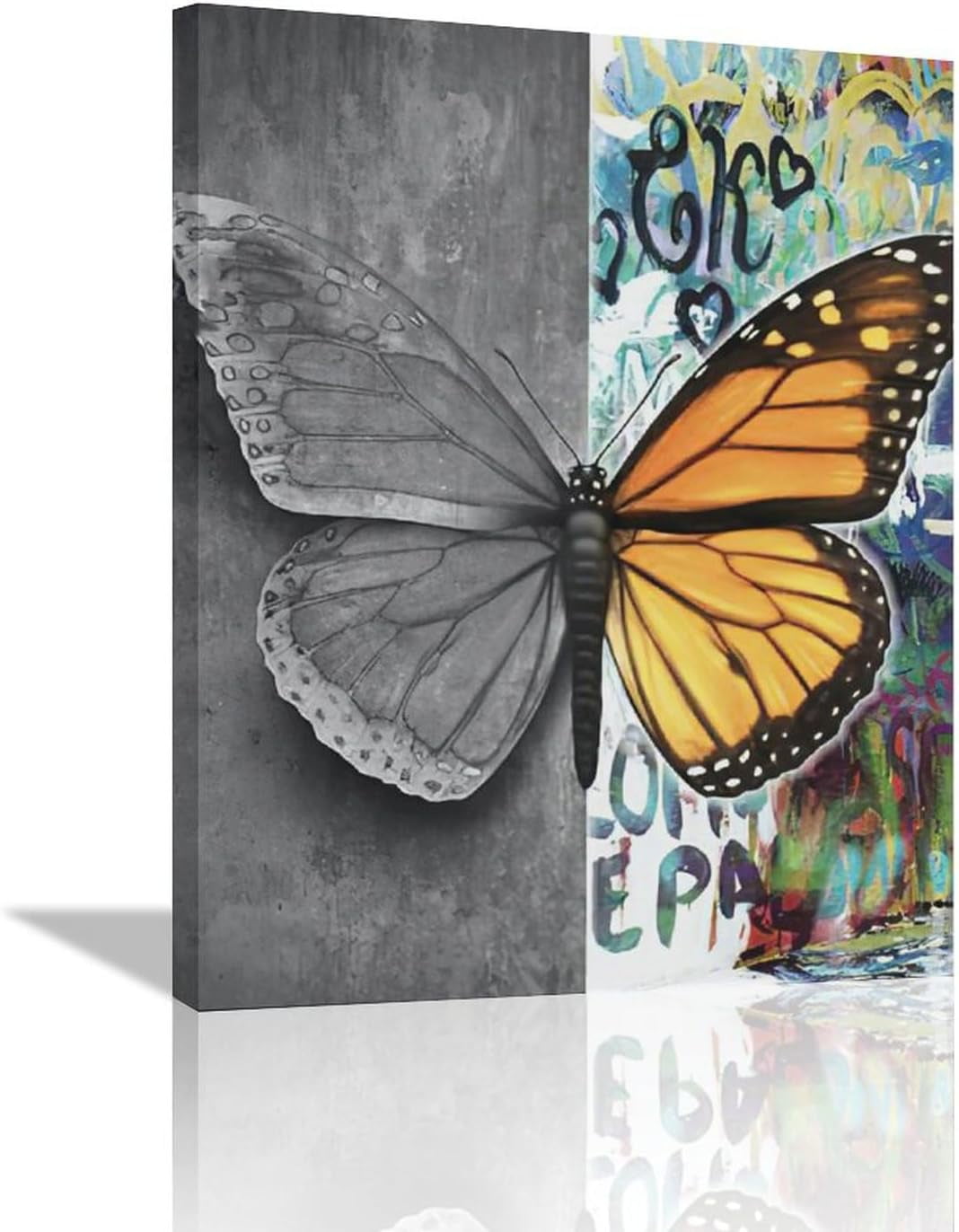 Graffiti Butterfly Decor Canvas graffiti butterfly Wall Art colorful ...