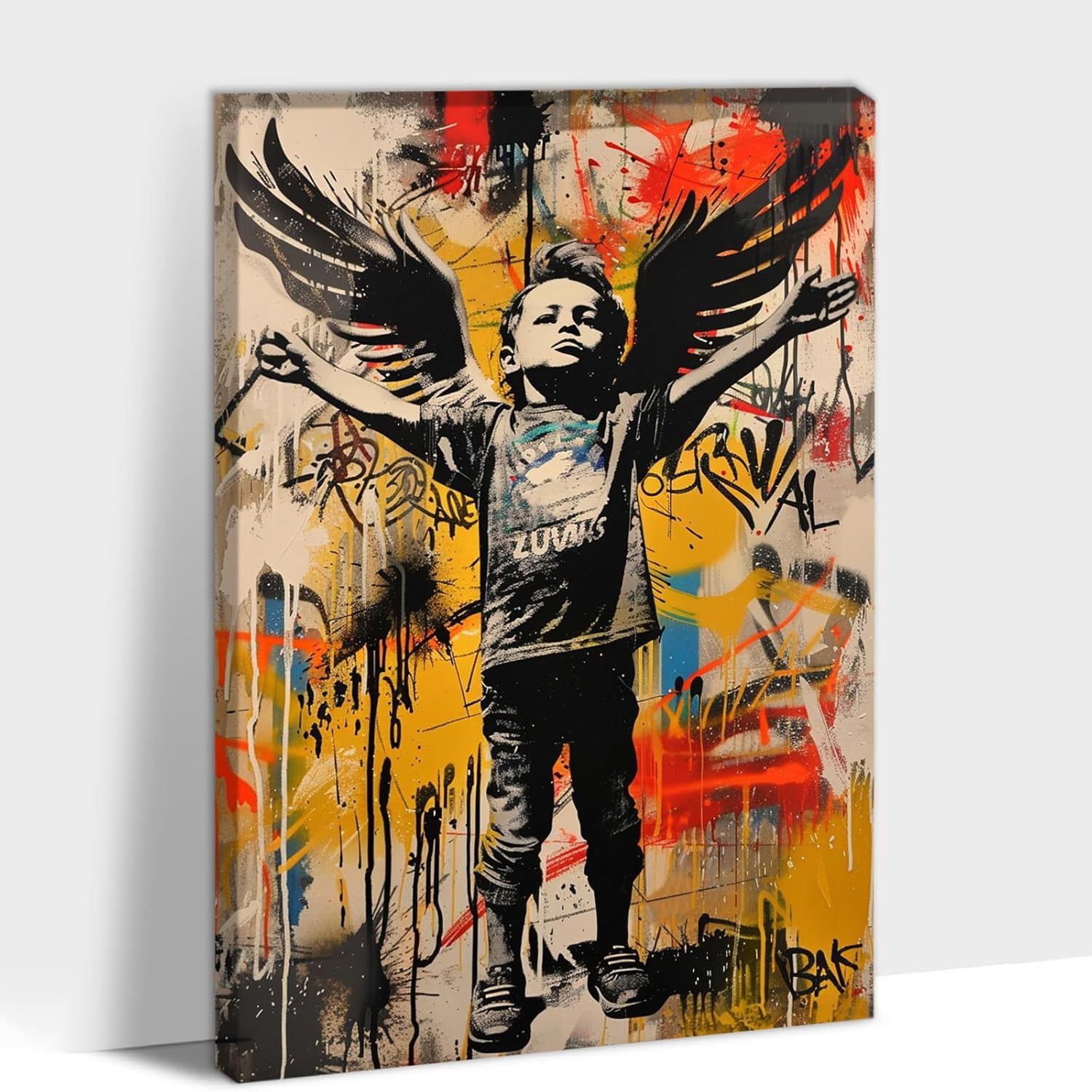 Graffiti Canvas Wall Art, Abstract Banksy Wall Art Living Room ...
