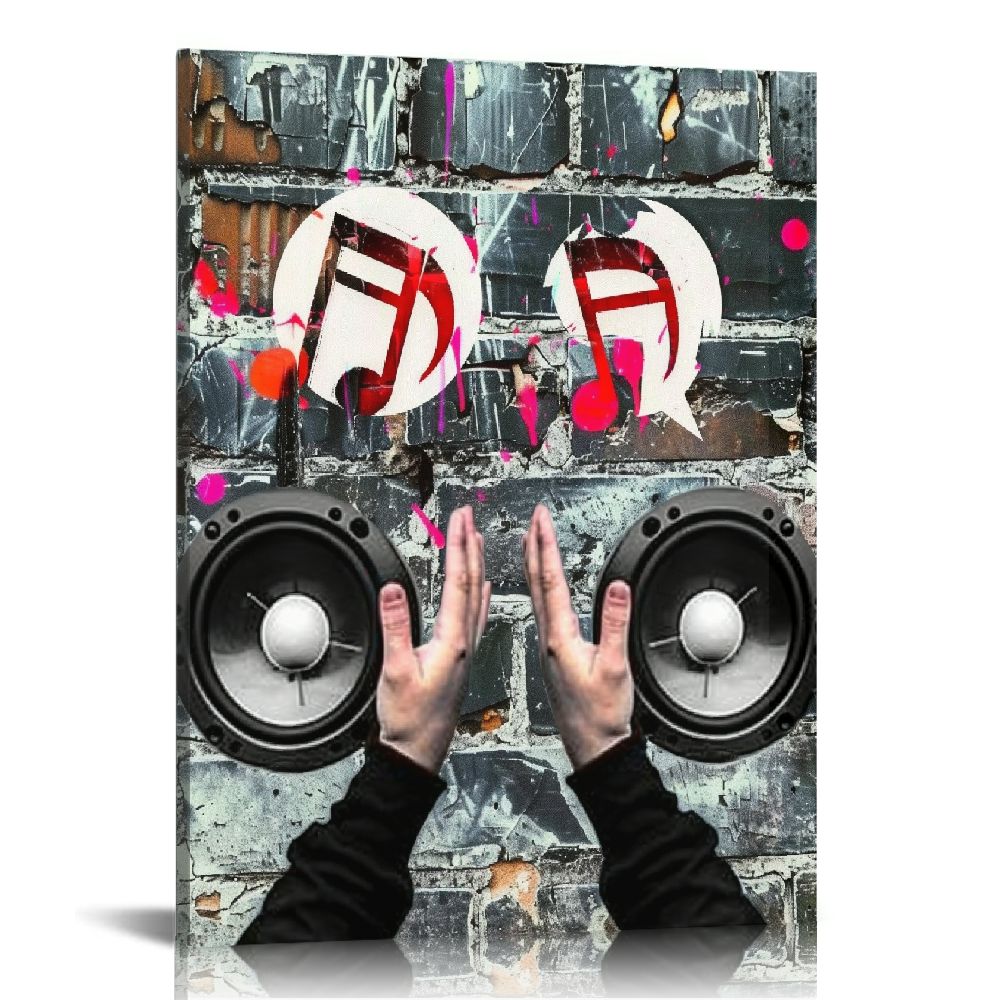 Graffiti Canvas Wall Art, Colorful DJ Monkey Chimpanzee Poster Picture ...