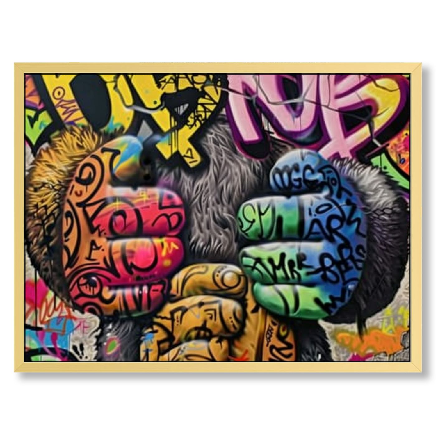 Graffiti Canvas Wall Art Office Team Hands Holding Painting ...