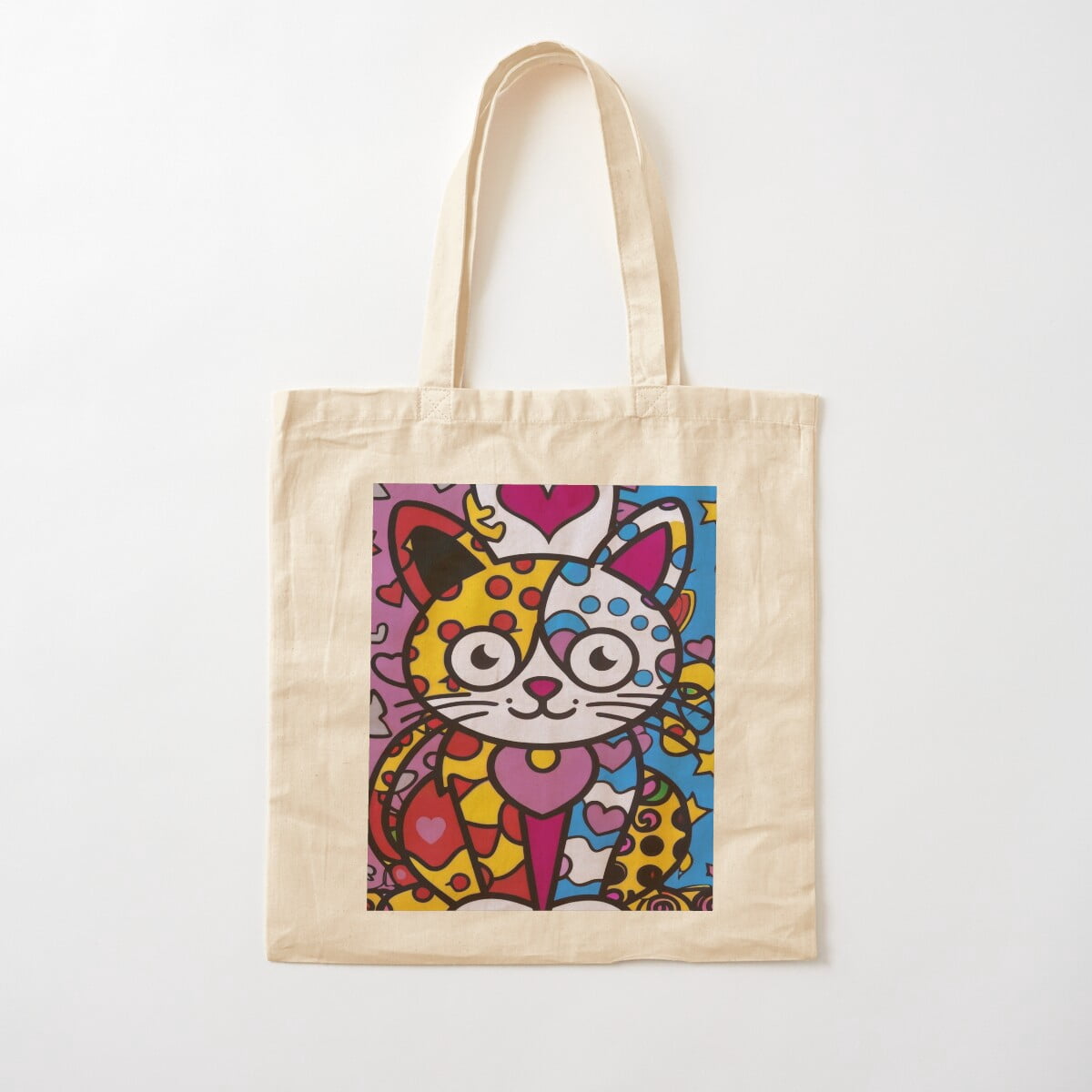 Graffiti Cat Cotton Tote Bag Canvas Tote Bag, Family Gift For Mother ...