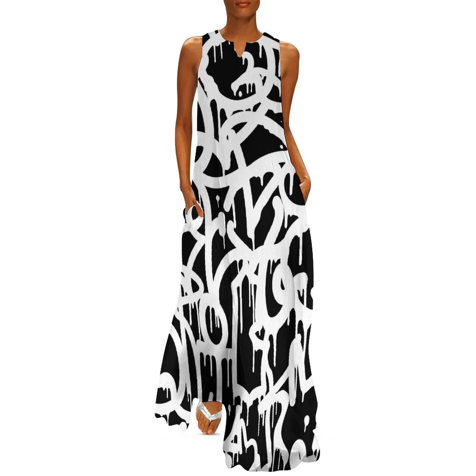 Graffiti City Dress Spring Colorful Abstract Street Fashion Bohemia ...