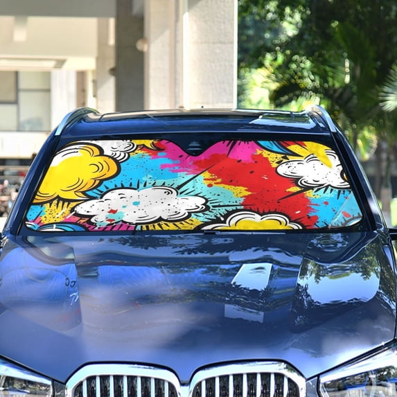 Graffiti Clouds Automotive Front Car Windshield Sun Shade Reflector ...