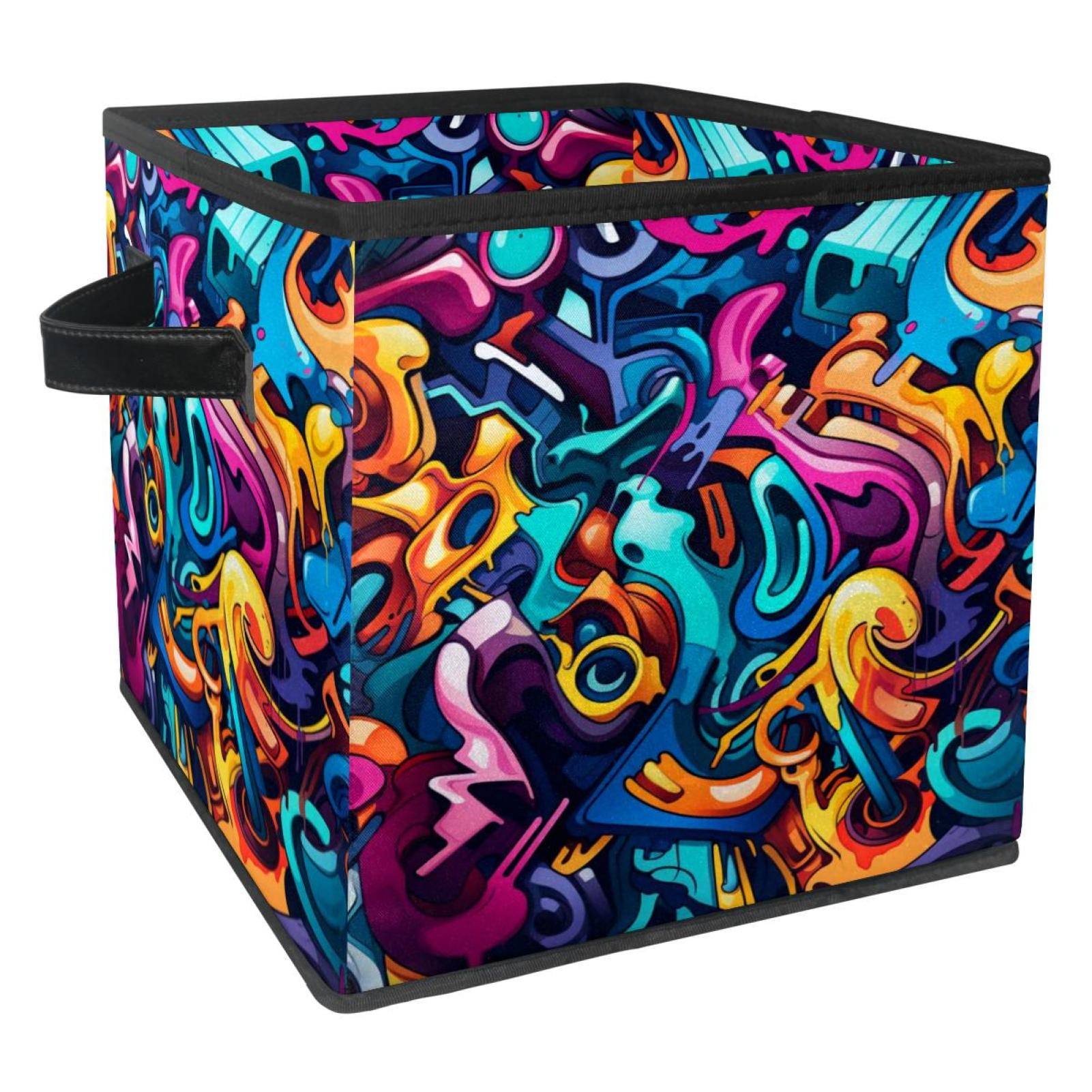 Graffiti Collapsible Storage Cubes, Cube Organizer Bins with Handle, 10 ...