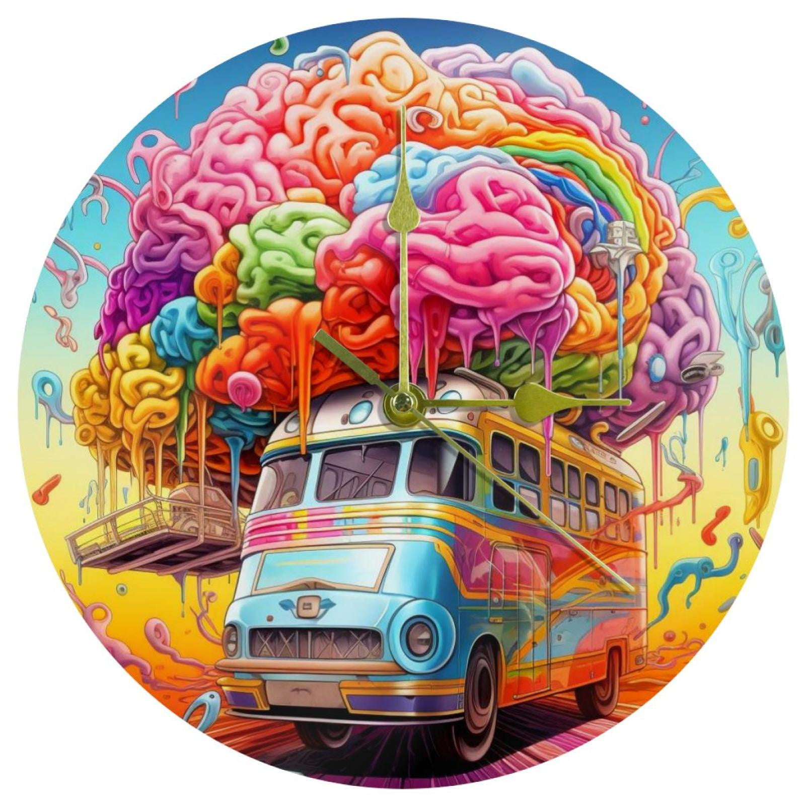 Graffiti Contemporary Acrylic Circular Wall Clock - Stylish Timepiece ...