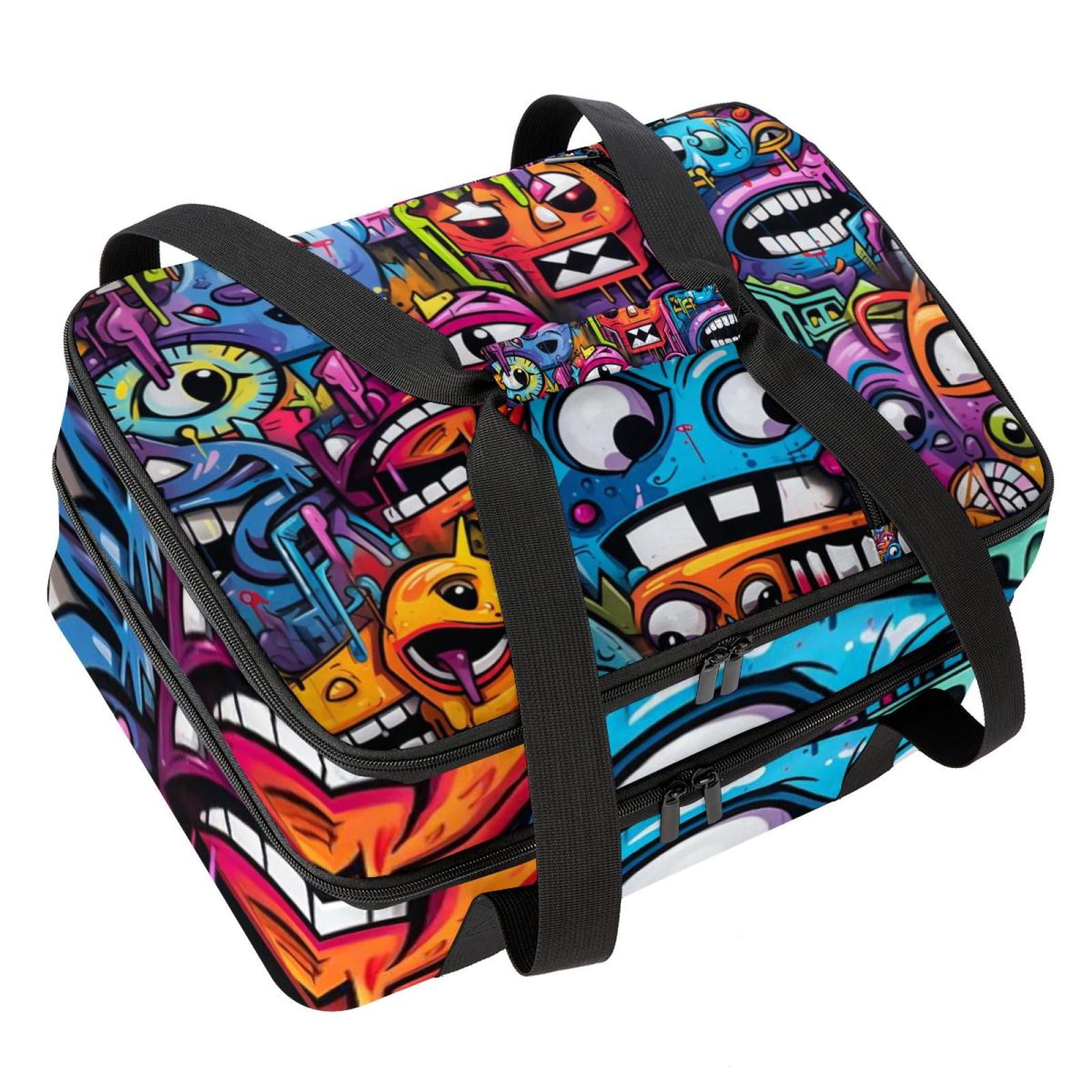 Graffiti Double Layered Insulated Refrigerated Lunch Bag with Two ...
