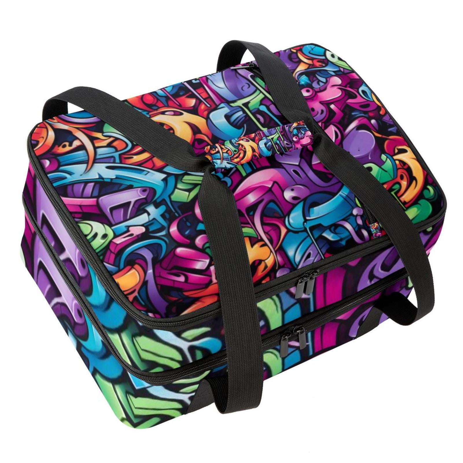Graffiti Double Layered Insulated Refrigerated Lunch Bag with Two ...