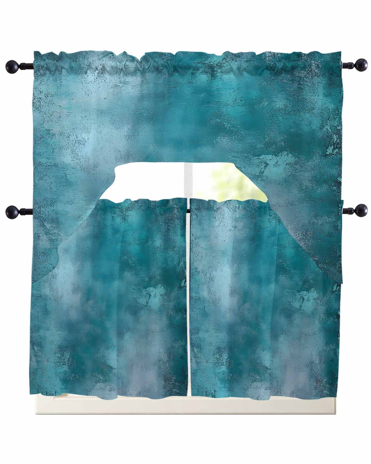Graffiti Effects Modern Art Swag Valance and Tier Curtains Set Retro ...