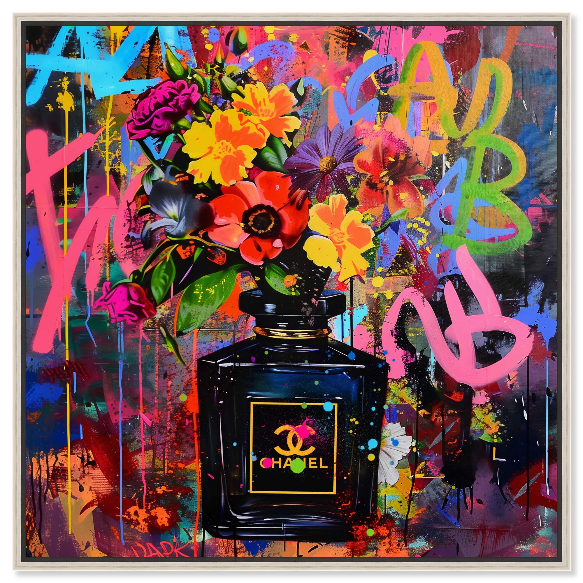 Graffiti Floral Perfume II Canvas Graffiti Art by Art Remedy, Silver ...