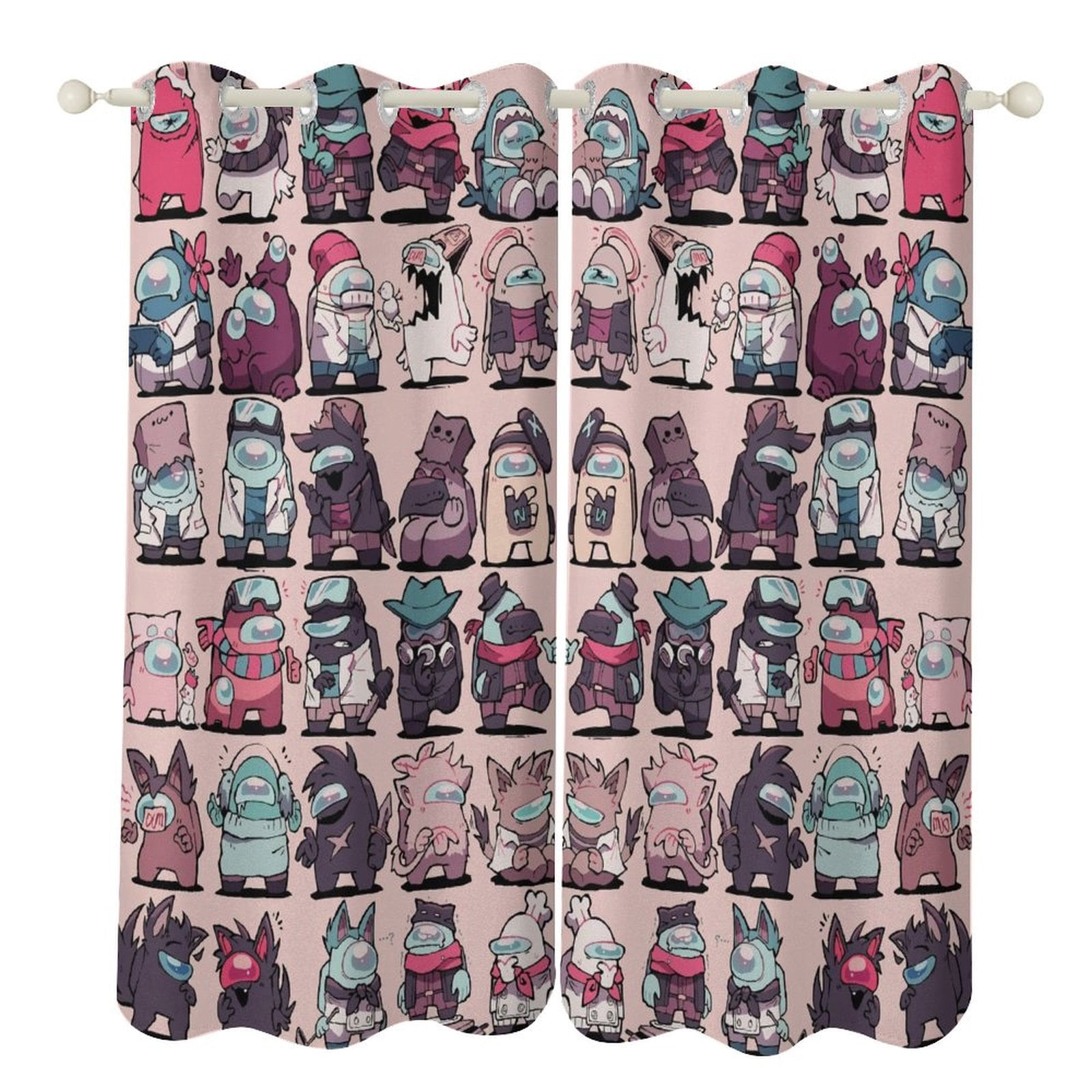 Graffiti Games Impostor Among Us Kids Curtains 52 X 72 Inch,Cartoon ...