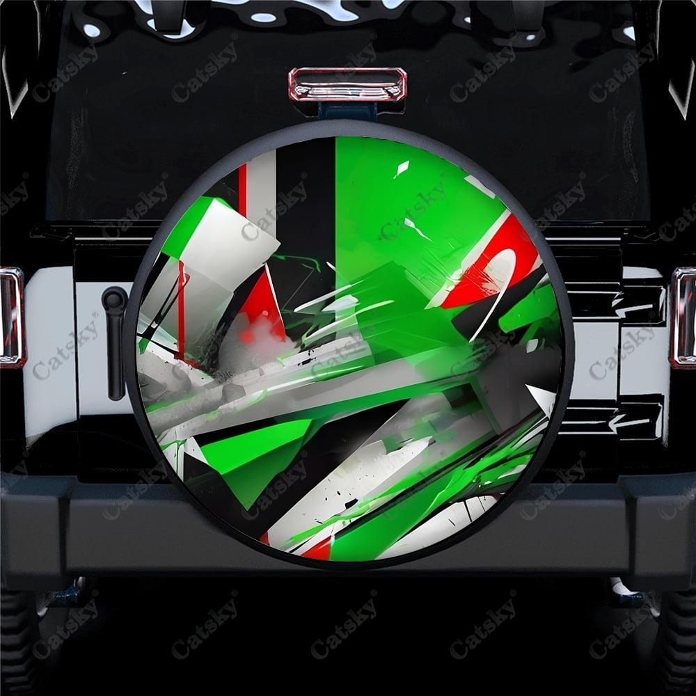 Graffiti Geometric Abstract Polyester Universal Spare Wheel Tire Cover ...