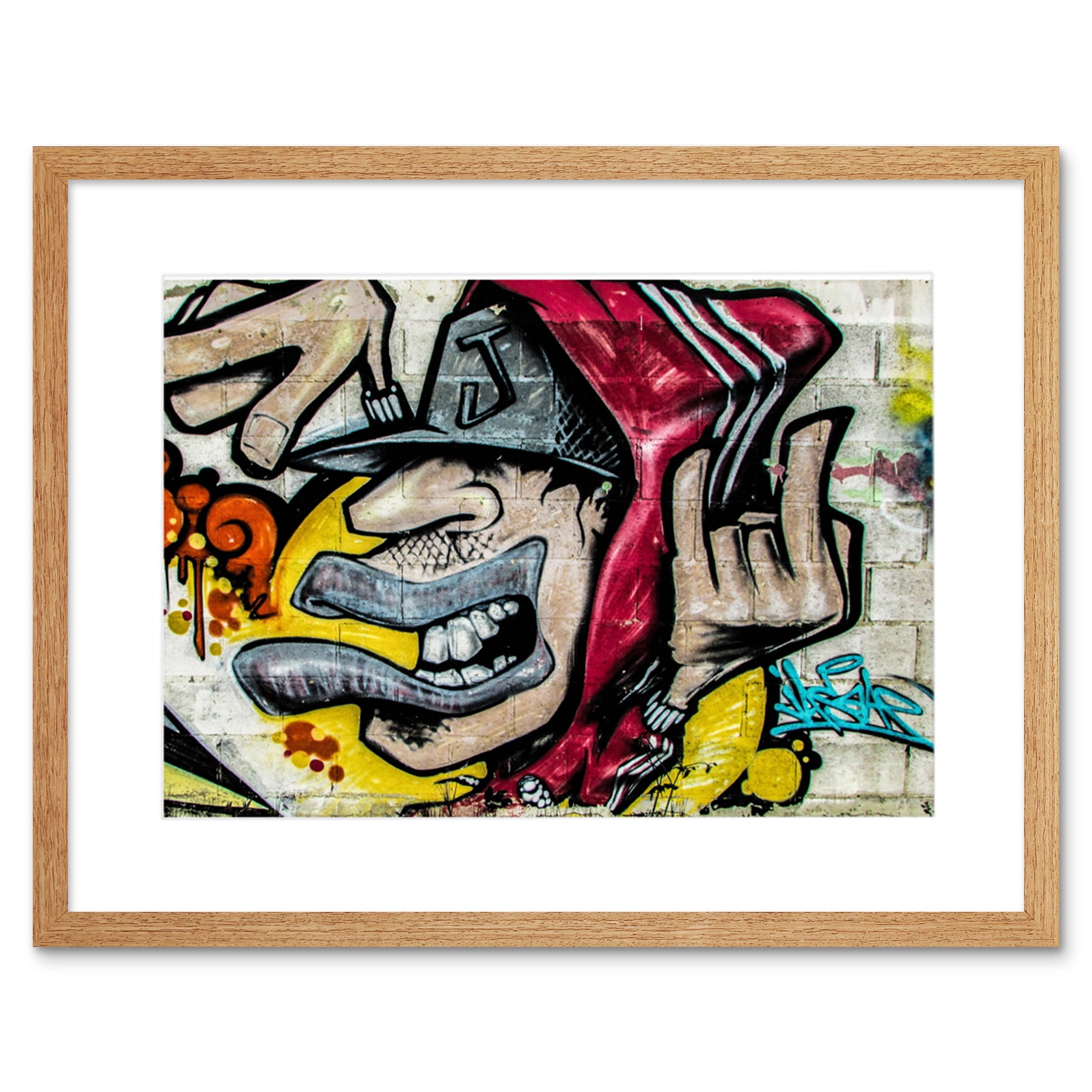 Graffiti Guy Dude Street Art Framed Wall Art Print - Walmart.com