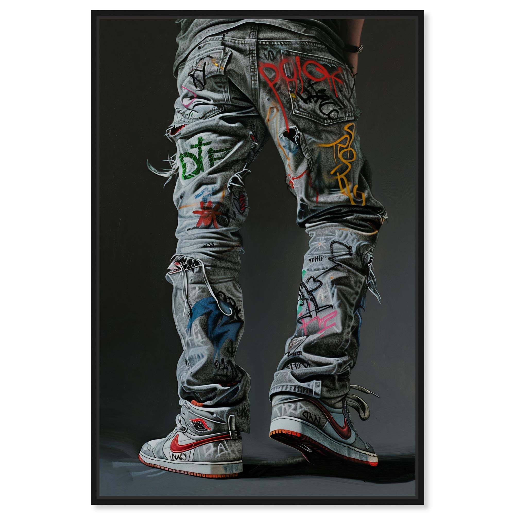 Graffiti Jeans and Sneakers Canvas Modern Sneaker Art by Art Remedy ...