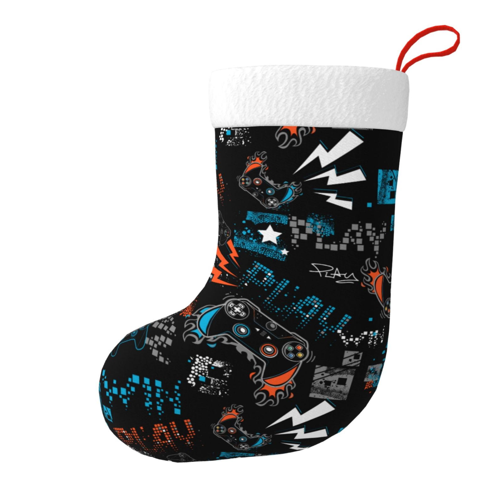 Graffiti Joystick Sign Gamer Samepad Game Christmas Stockings 18 Ince ...