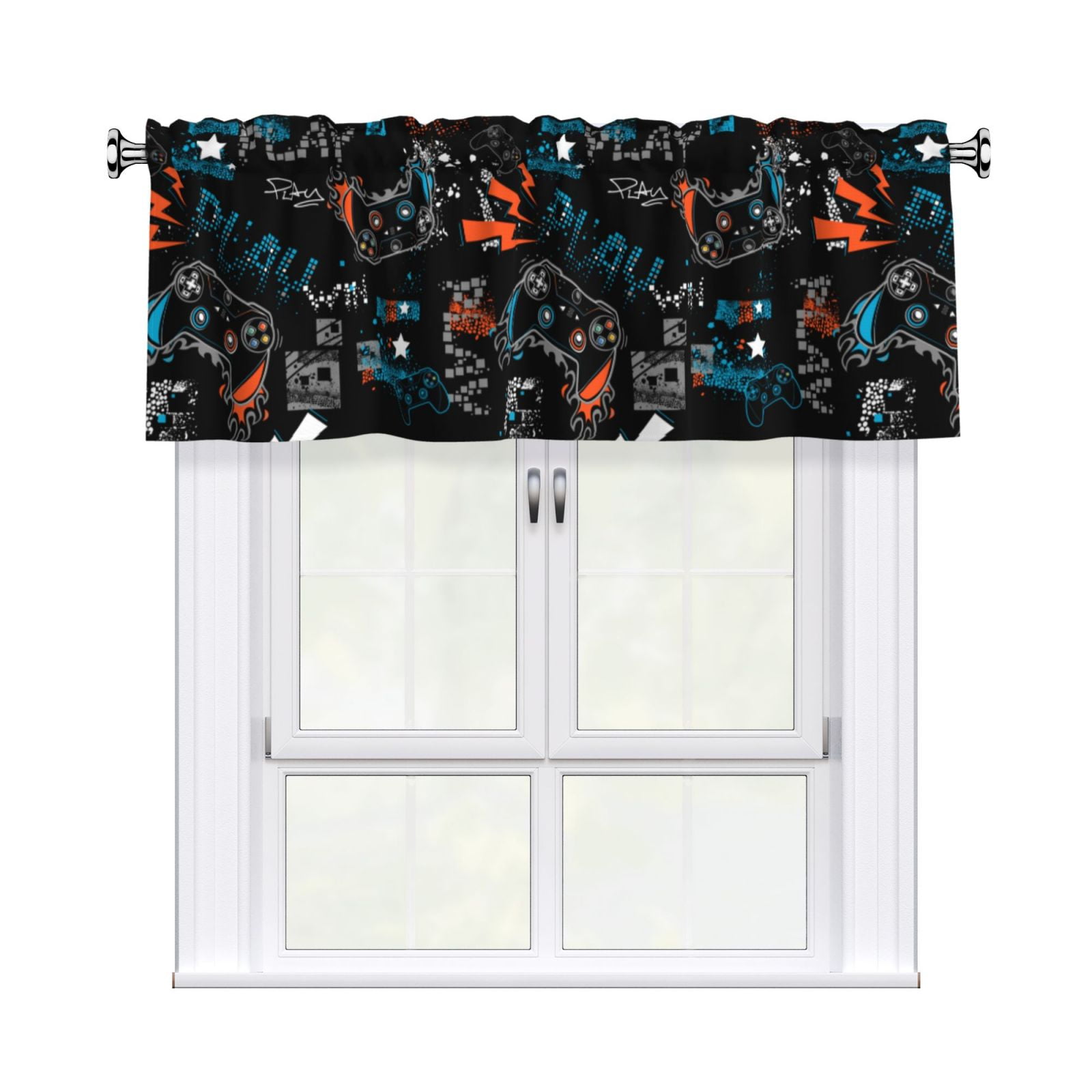 Graffiti Joystick Sign Gamer Samepad Game Curtain Valance, Light ...