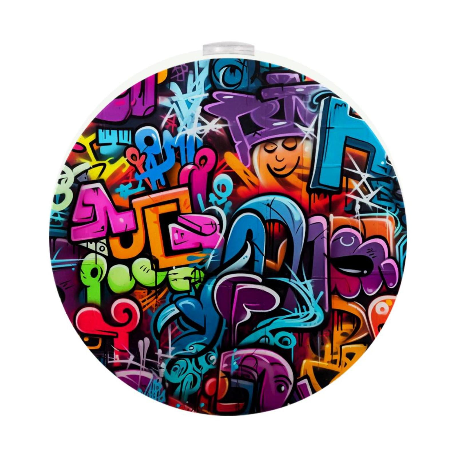 Graffiti LED Round Night Light (2PCS) – Energy Efficient Plug-in Lamp ...