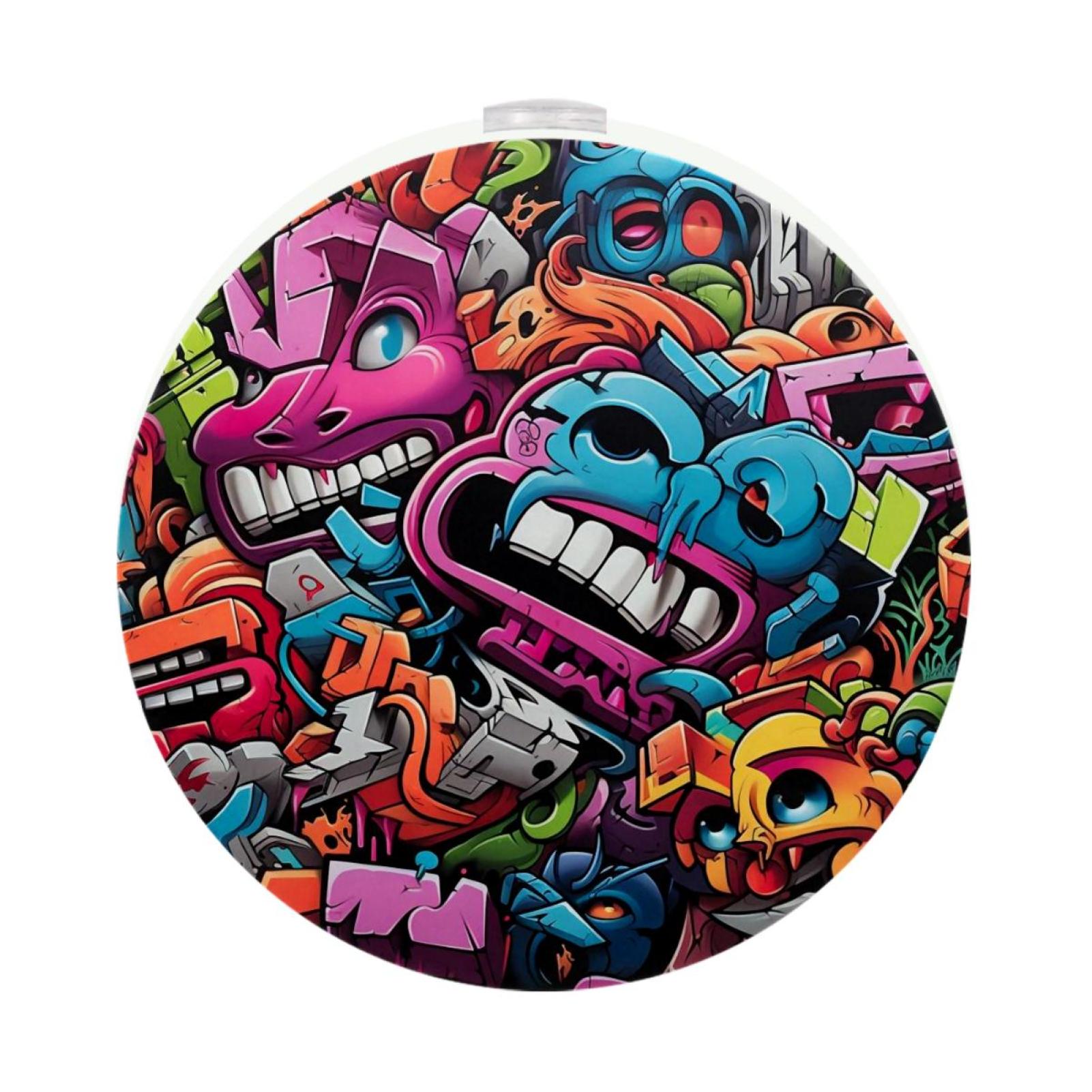 Graffiti LED Round Night Light-2PCS | Energy-Efficient Plug-in ...