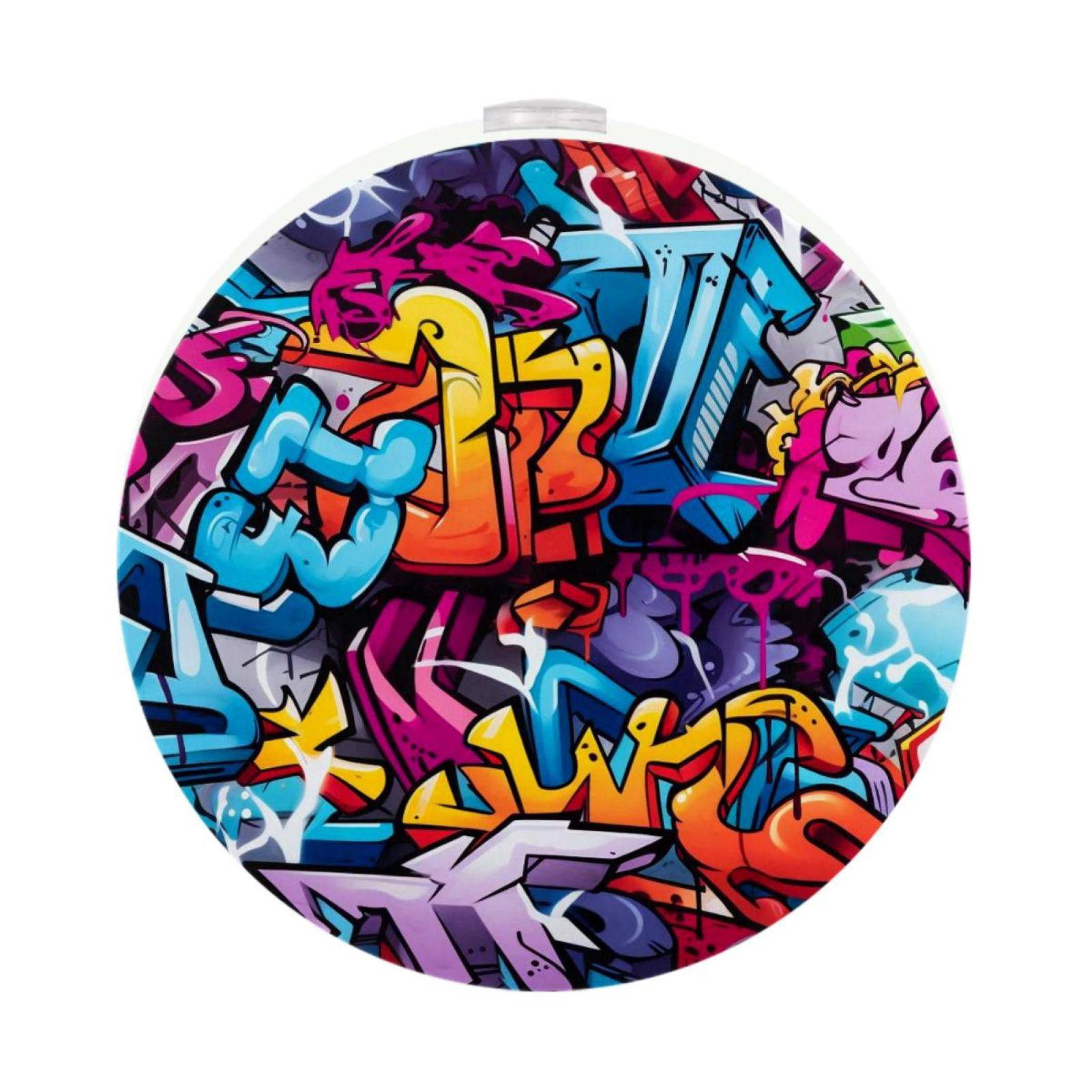 Graffiti LED Round Night Light-2PCS for Nursery and Bedroom, Plug-in ...