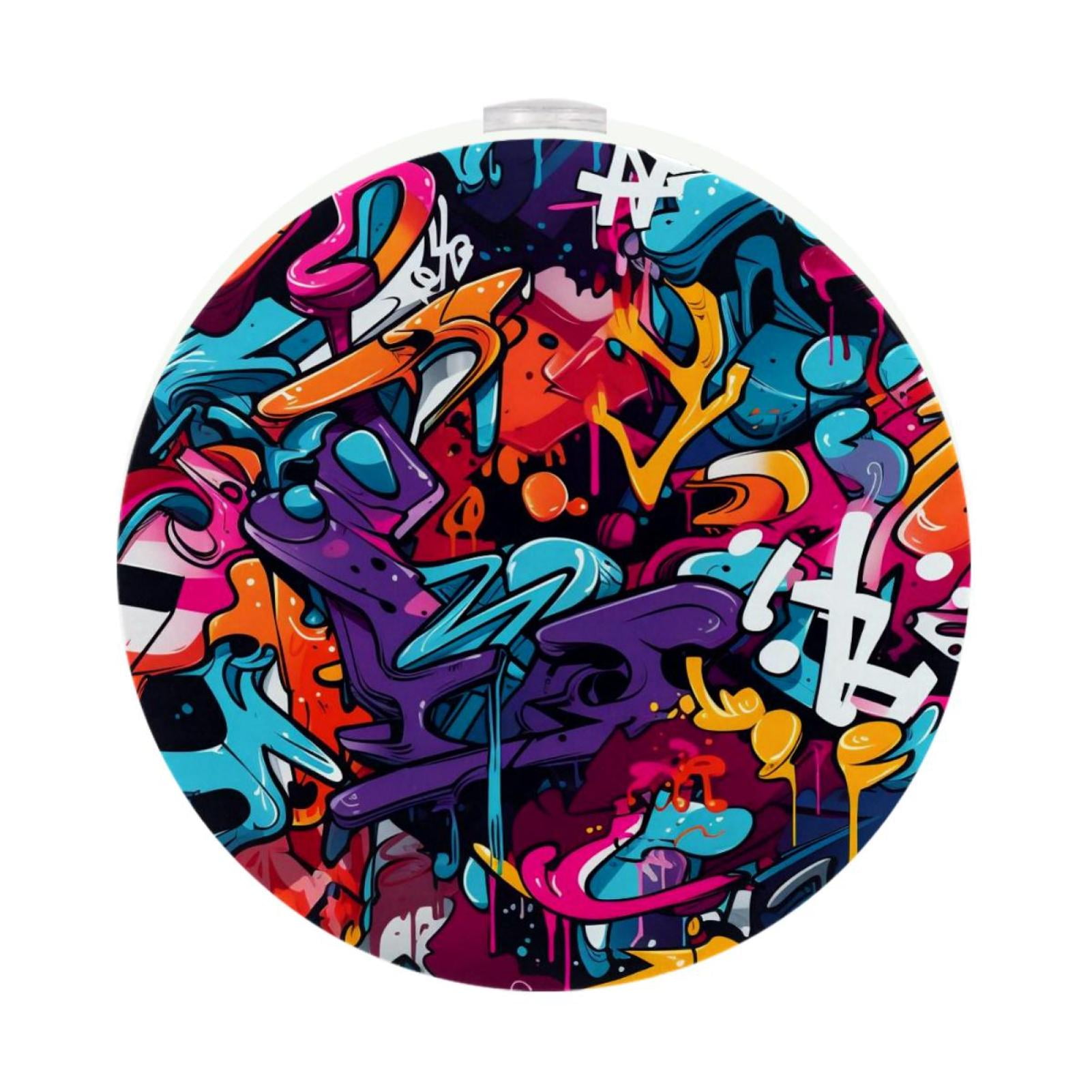 Graffiti LED Round Night Light- Set of 2, Portable Rechargeable Mini ...
