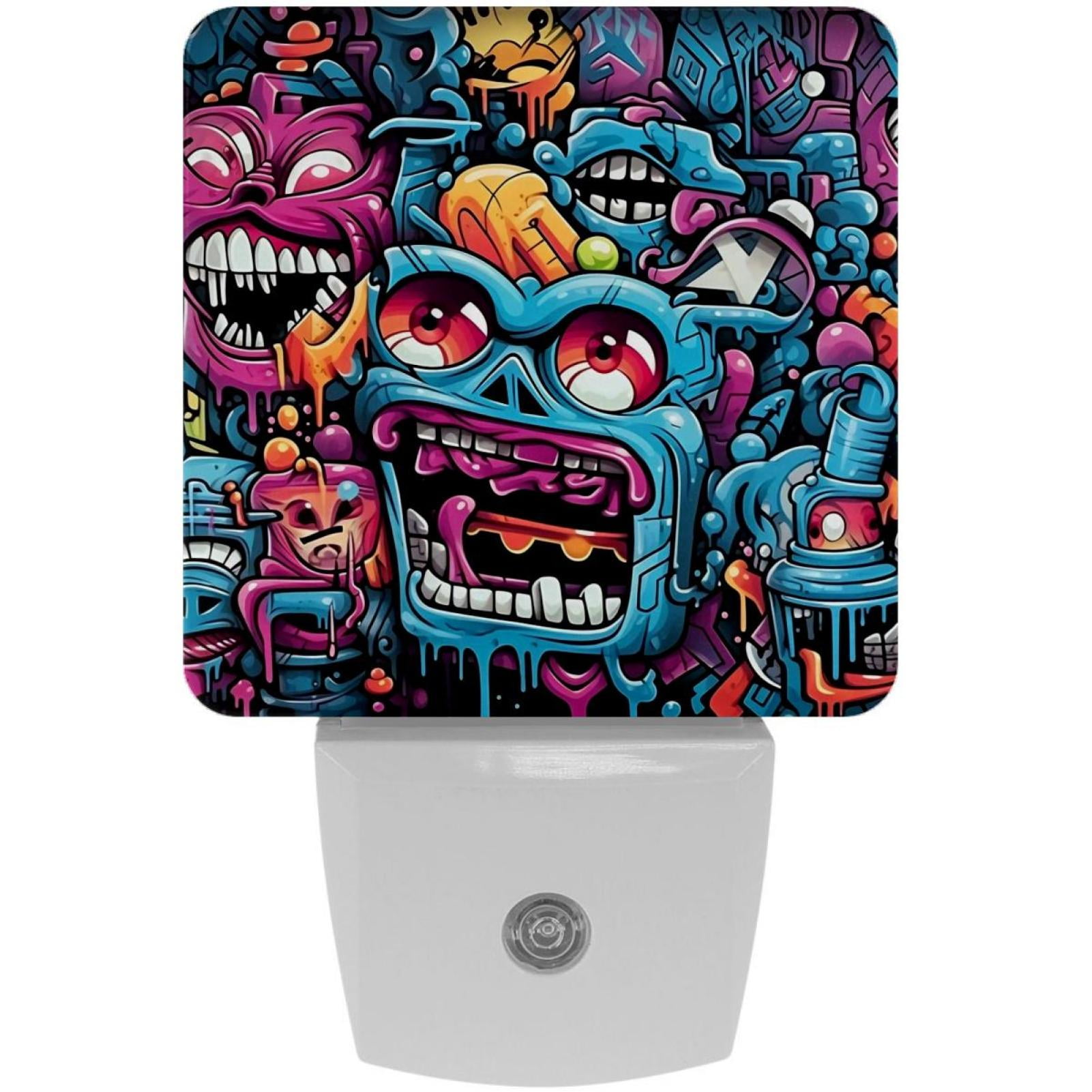 Graffiti LED Square Night Lights for Bedroom and Living Room ...