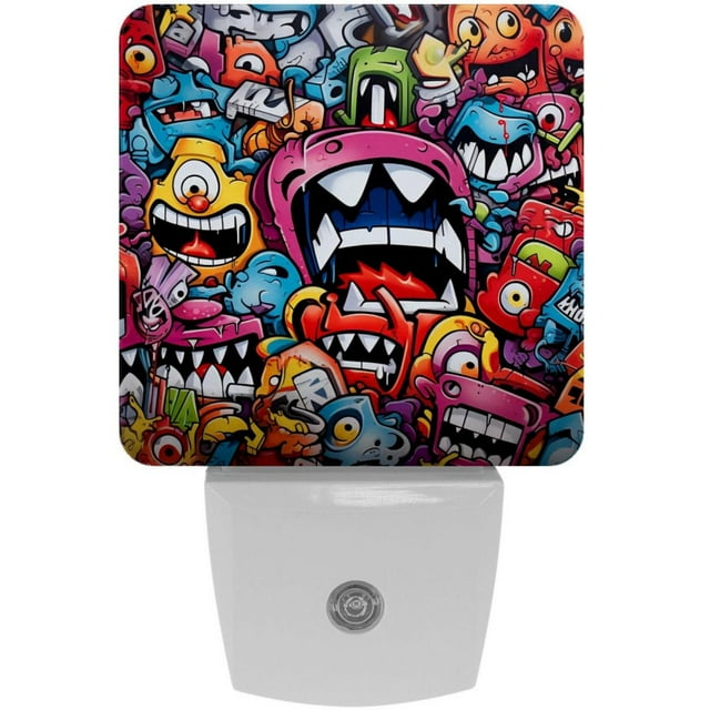 Graffiti LED Square Night Lights: Compact and Energy-Efficient ...