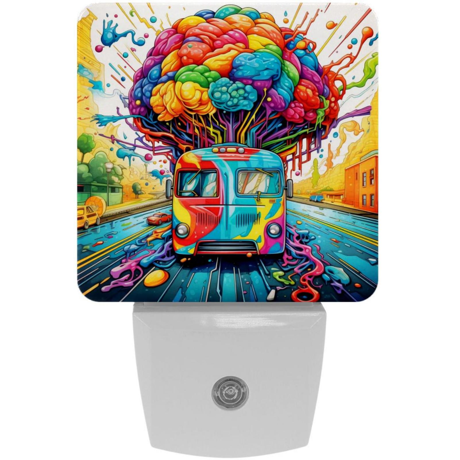 Graffiti LED Square Night Lights - Energy Efficient Bedside Lamp with ...