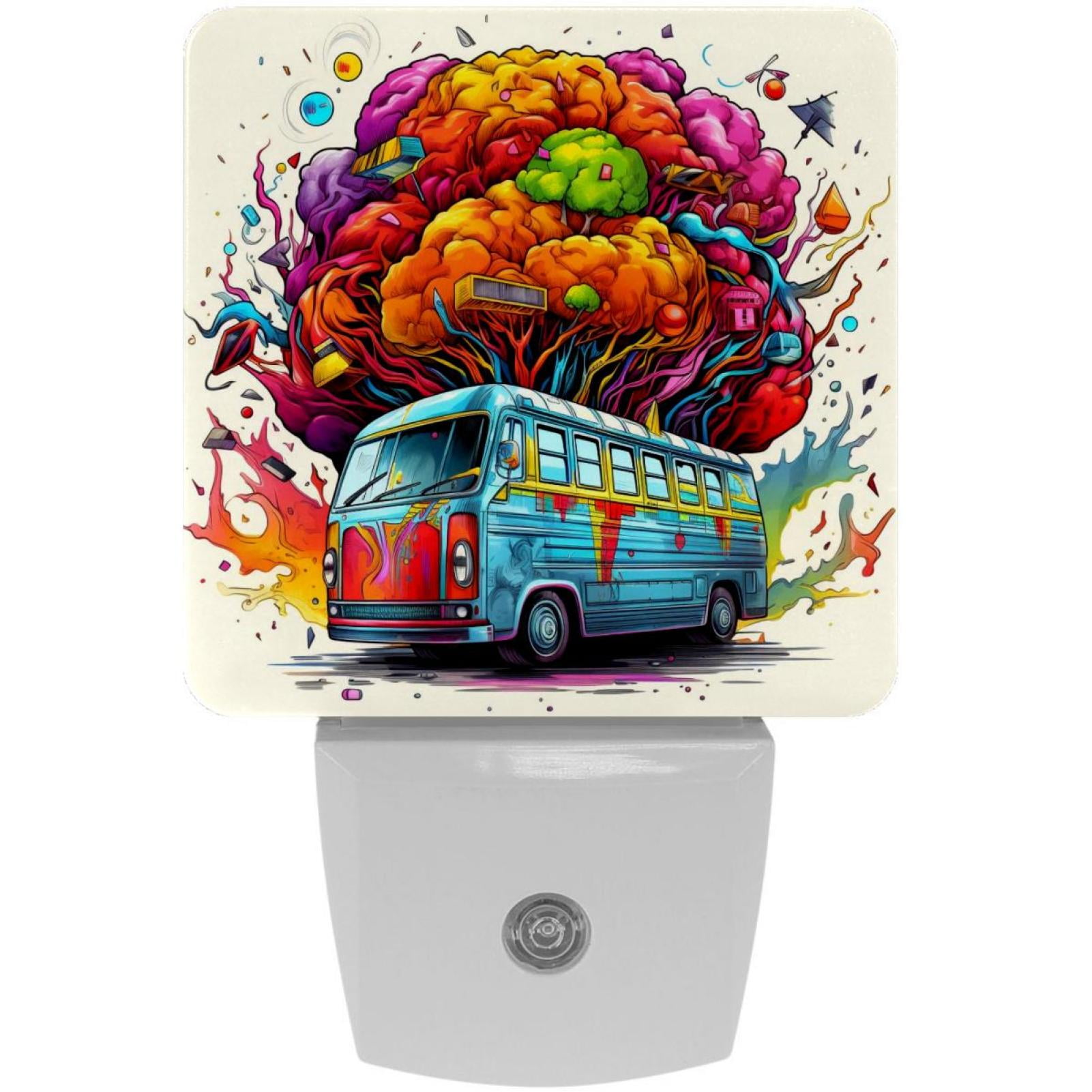 Graffiti LED Square Night Lights - Energy Efficient Plug-in Wall Lamp ...