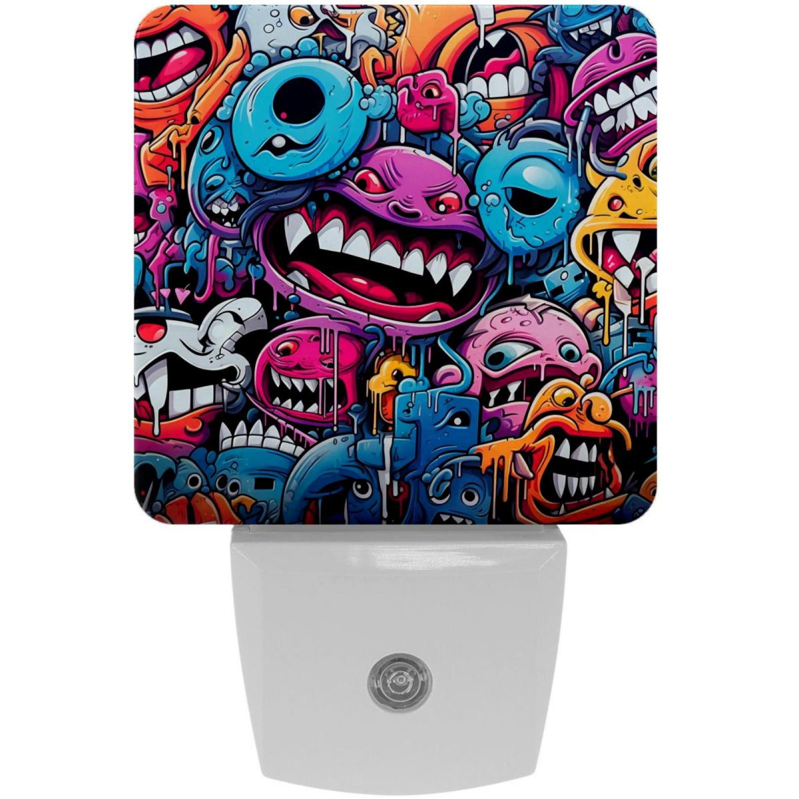Graffiti LED Square Night Lights - Energy Efficient and Stylish Decor ...