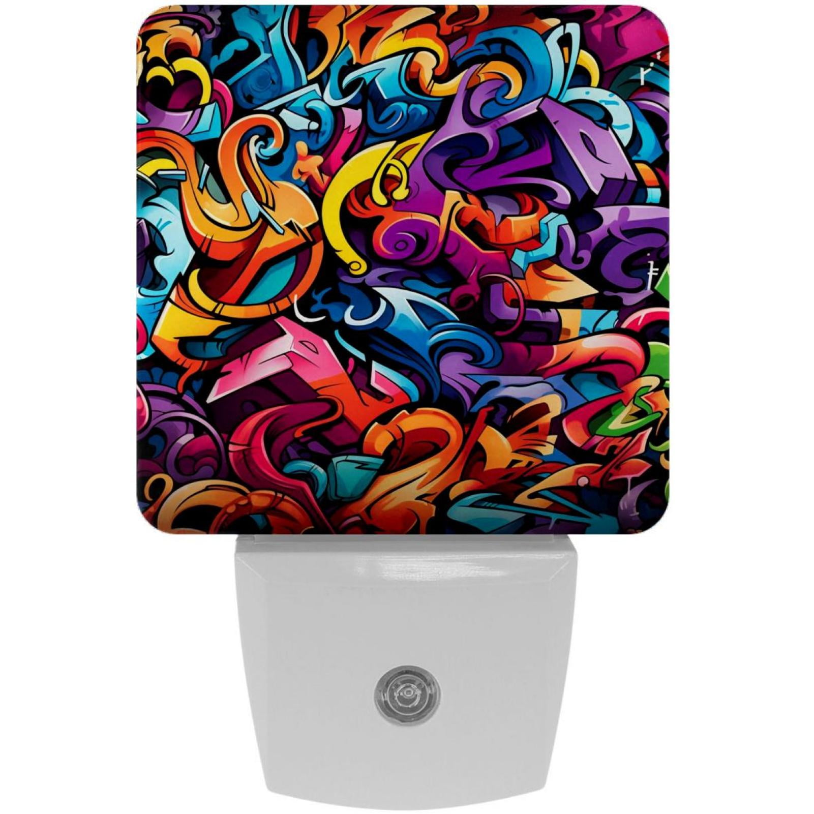 Graffiti LED Square Night Lights - Energy Efficient and Sleek Design ...