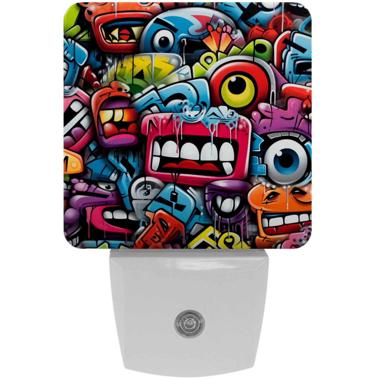 Graffiti LED Square Night Lights - Energy Efficient and Stylish Bedroom ...