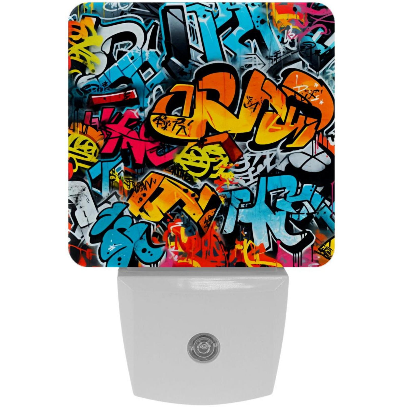 Graffiti LED Square Night Lights - Energy Efficient and Stylish Bedroom ...