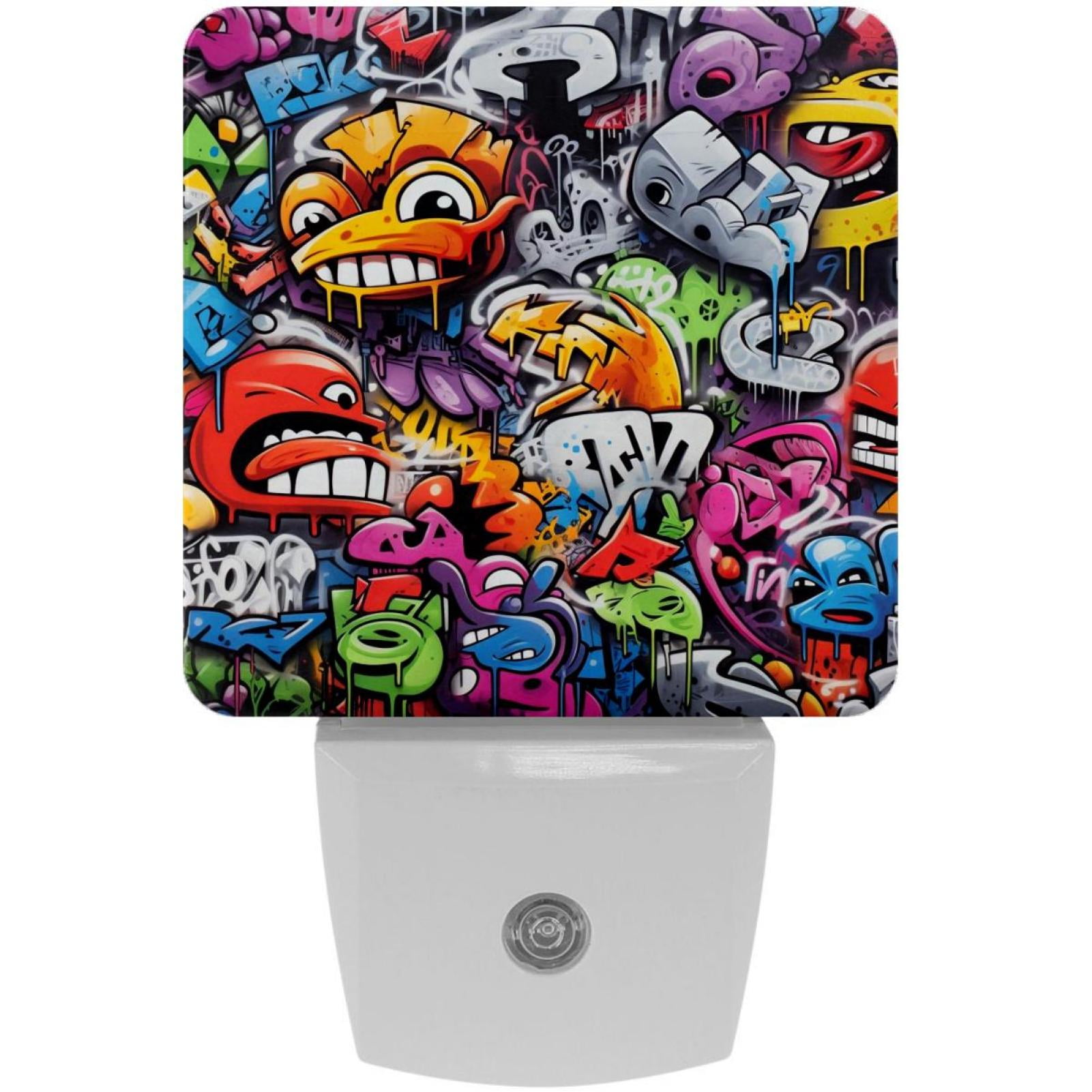 Graffiti LED Square Night Lights - Illuminating Your Space with Style ...