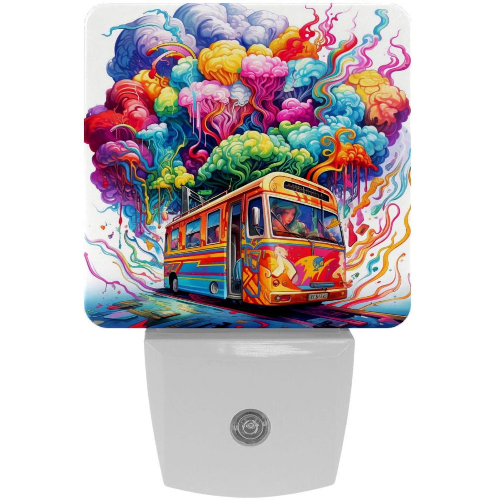 Graffiti LED Square Night Lights - Modern Design, Soft Glow, Energy ...