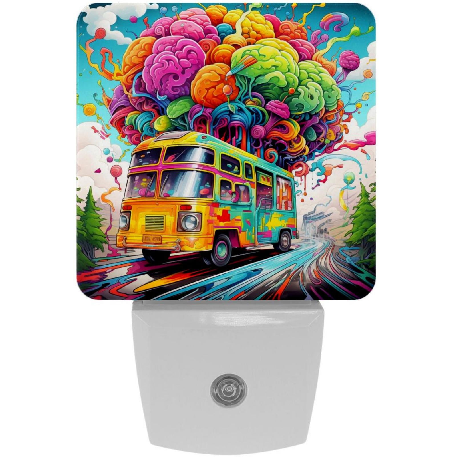 Graffiti LED Square Night Lights - Modern Design, Soft Glow, Energy ...