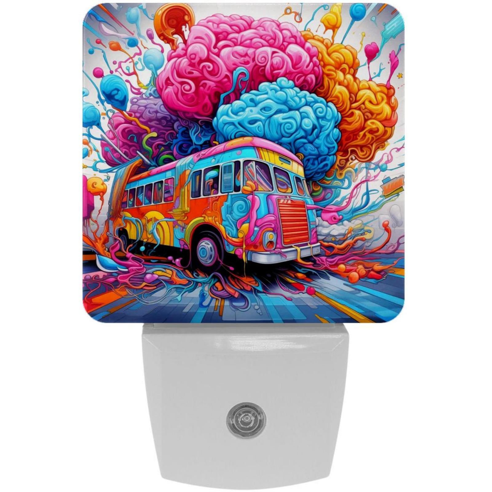 Graffiti LED Square Night Lights - Modern Design, Soft Glow, Energy ...