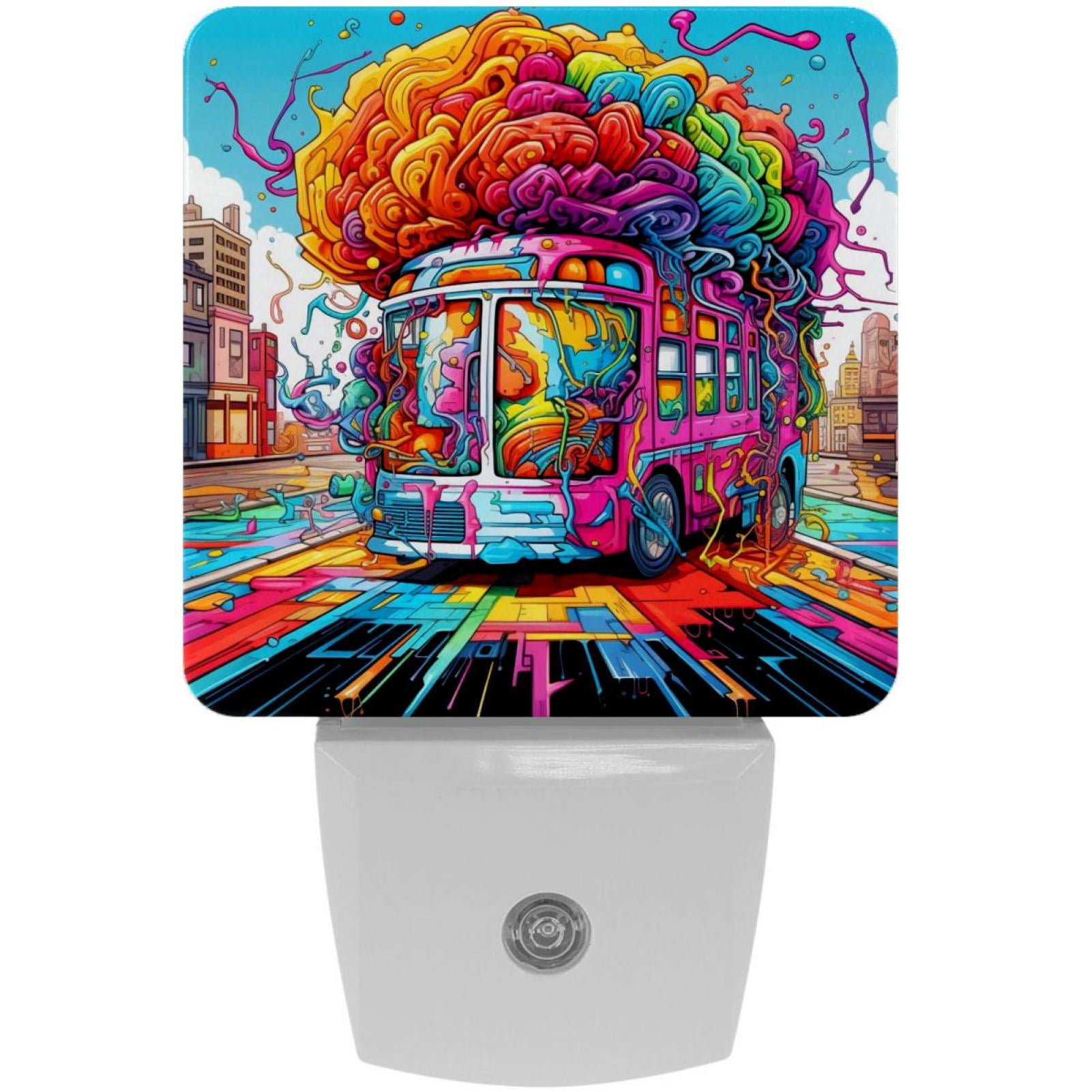 Graffiti LED Square Night Lights- Modern and Energy Efficient Bedside ...
