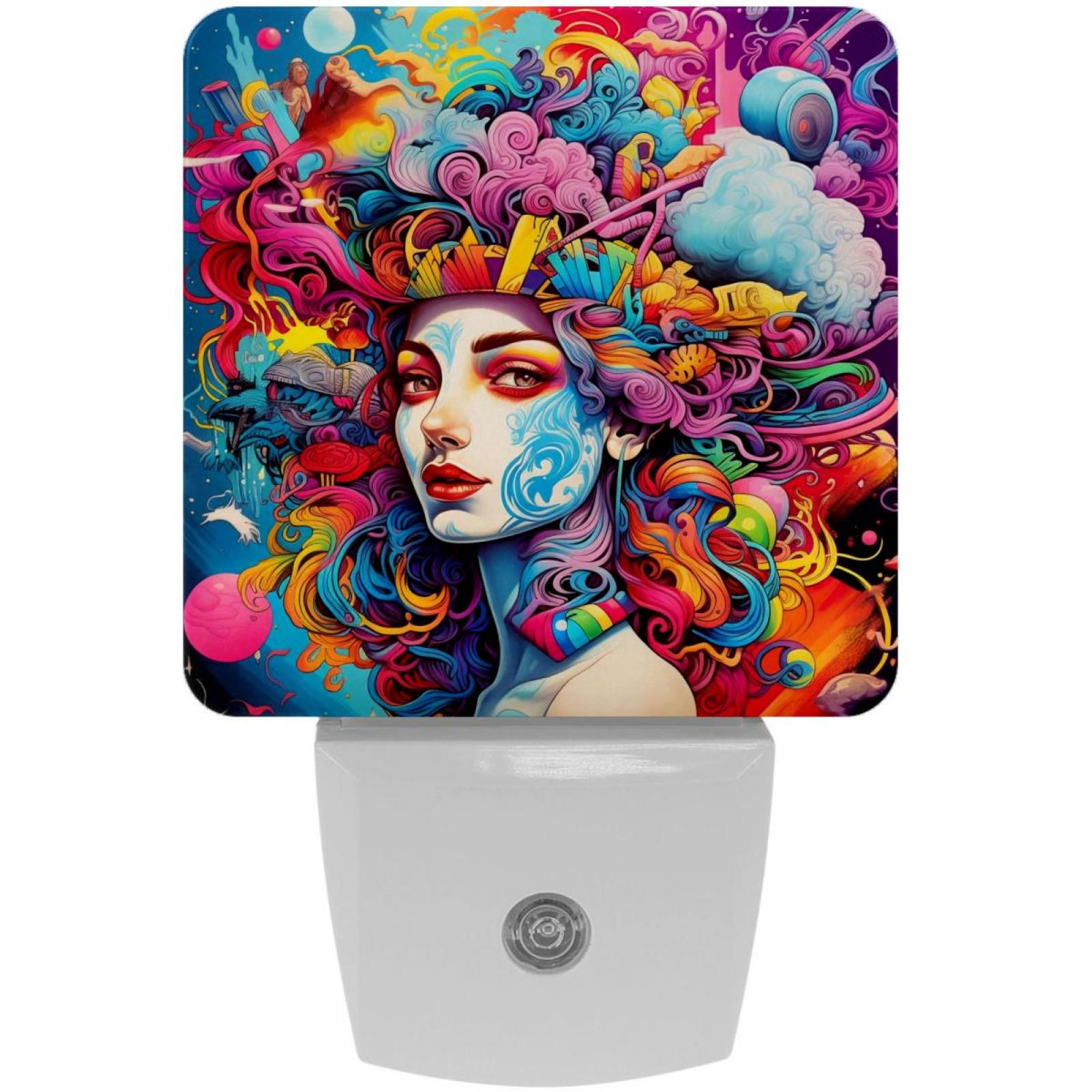 Graffiti LED Square Night Lights - Modern and Versatile Plug-in ...