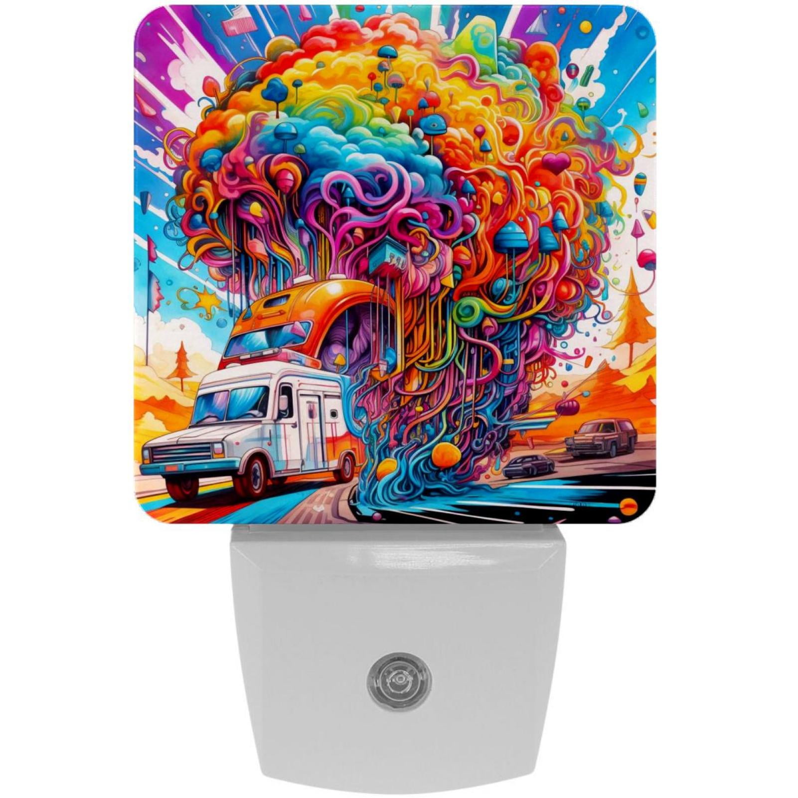 Graffiti LED Square Night Lights - Modern and Versatile Plug-in ...
