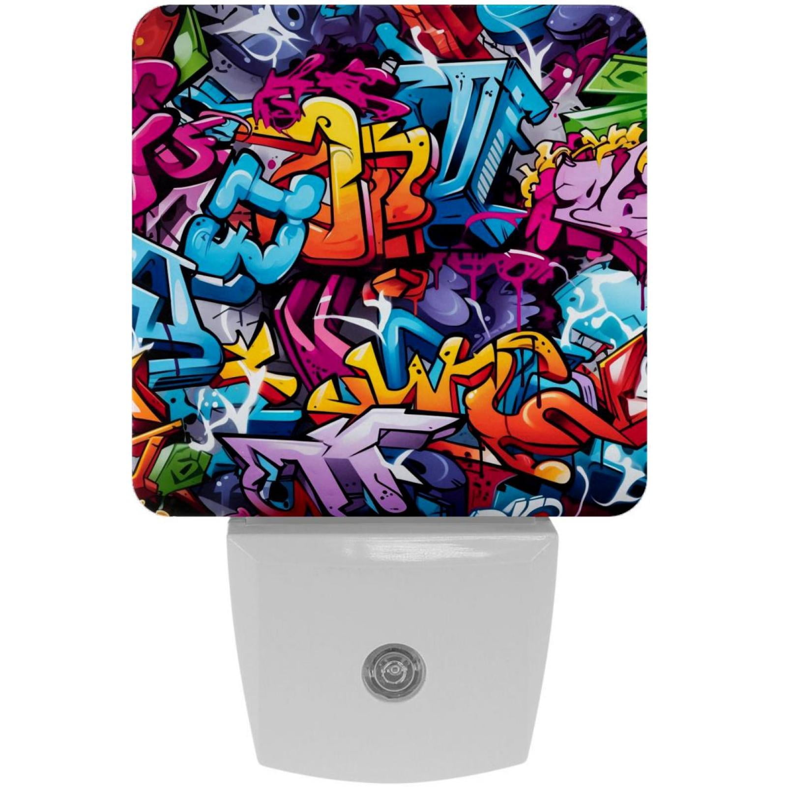 Graffiti LED Square Night Lights - Modern and Versatile Plug-in ...
