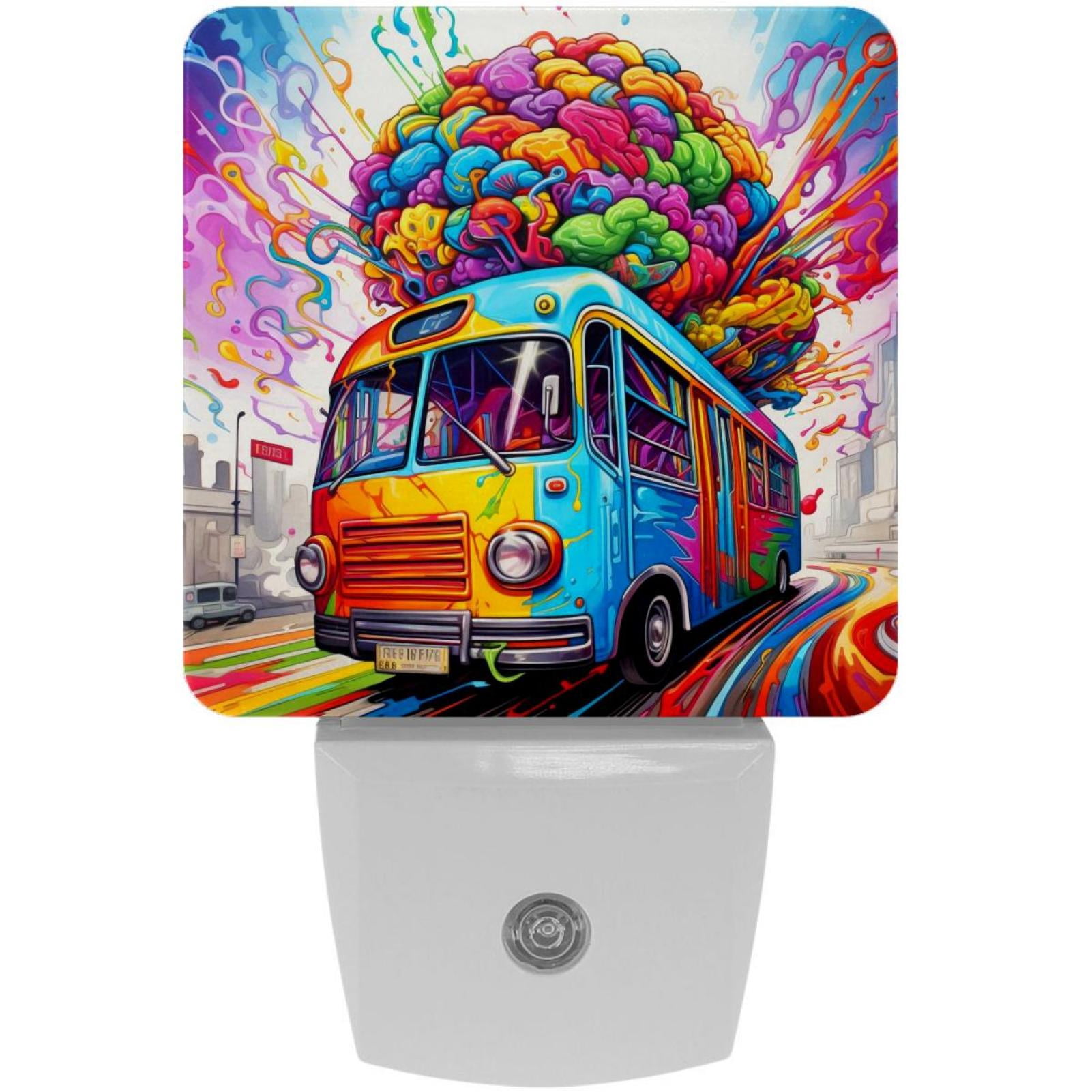 Graffiti LED Square Night Lights - Portable and Stylish for Bedroom and ...