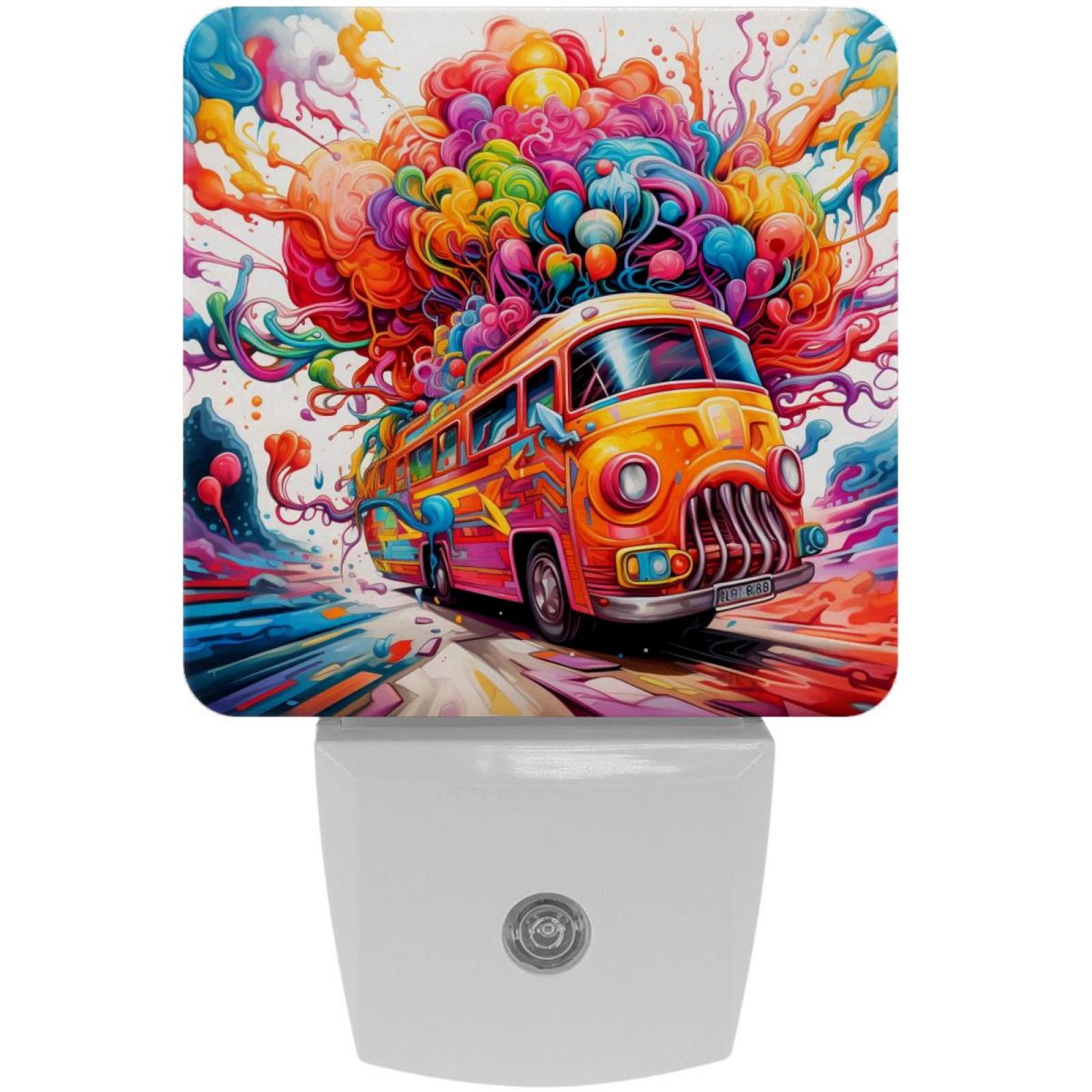 Graffiti LED Square Night Lights - Portable and Stylish for Bedroom and ...