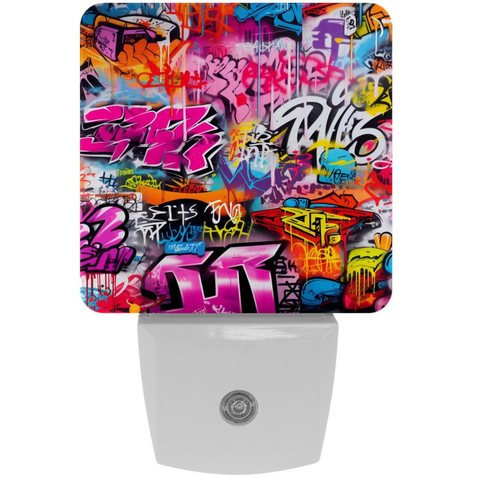 Graffiti LED Square Night Lights - Small and Bright Illumination for ...