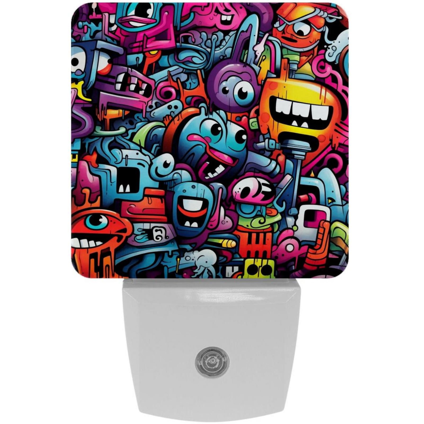 Graffiti LED Square Night Lights - Stylish and Convenient Illumination ...